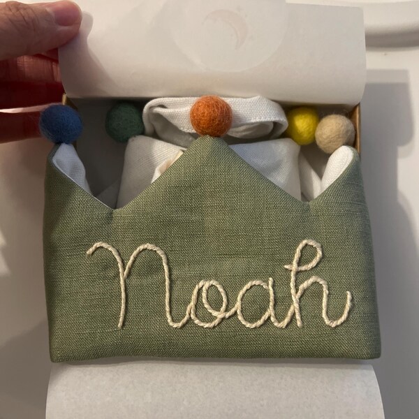 Number and Star Custom Linen Crown for Kids & Children's Birthday ...