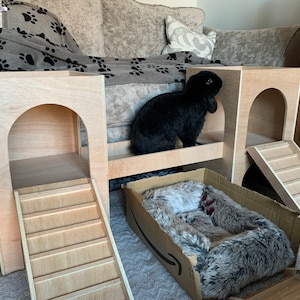 Two Tower Turrets for Rabbit Play House Exercise Small Animal House ...