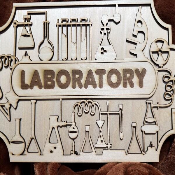 Laboratory Signage Laser Cut File. Laboratory Decor Laser Cutting File ...
