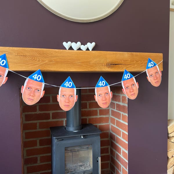 Custom Photo Face Bunting Banner Cutout 30th Birthday Party Decorations ...