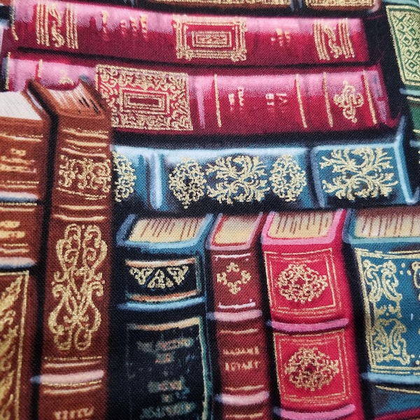 Old Fashioned Library Books Fabric by the Yard, Timeless Treasures ...