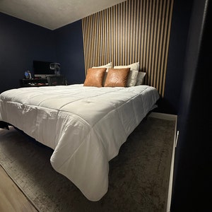 Wood Slat Wall Panel, Apartment Decor, Nerrow Size 30 Mm, Walnut Color ...