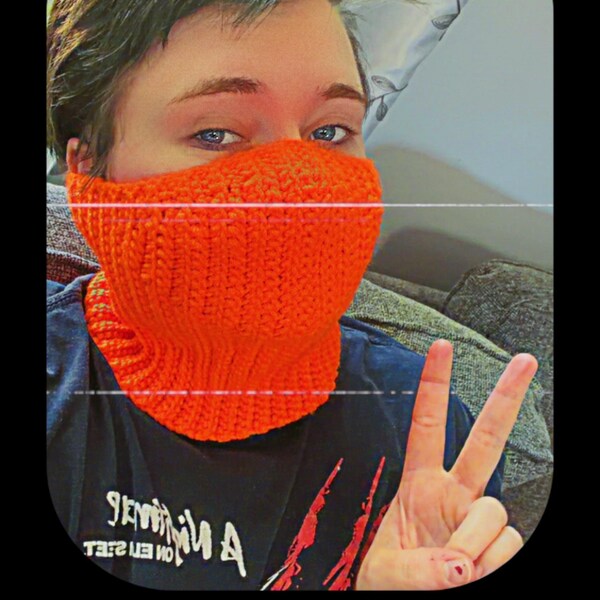 Half Balaclava Buff Ski Mask CROCHET PATTERN: Mens Neck & Face Warming ...