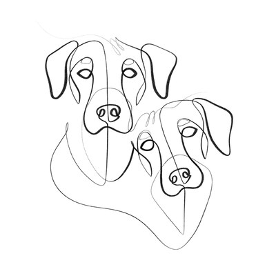 Pet Portrait, Line Art Digital Custom Dog Portrait, Dog Lover Gift ...