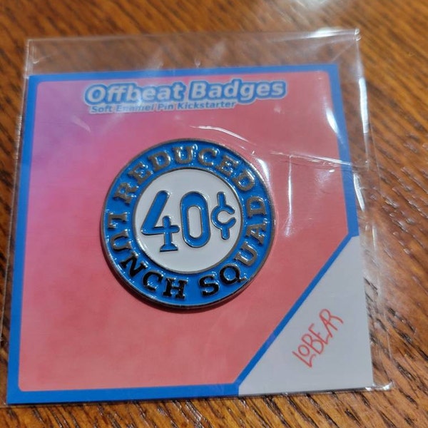 Reduced Lunch Squad Enamel Pin - Offbeat Badges - Funny Pin - Soft ...