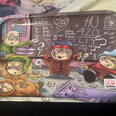 SOUTH PARK CLASSROM Metal Rolling Tray Medium Dunkees Joke Gift Roll ...