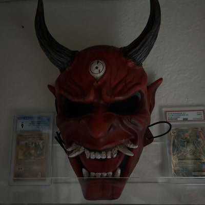 Japanese Hannya Mask: Crying Hannya, White and Black Samurai Mask ...