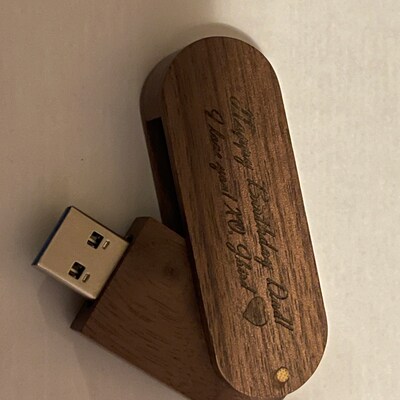 Wooden USB Stick. Wood USB Flash Drive Engraved With Logo or Text ...