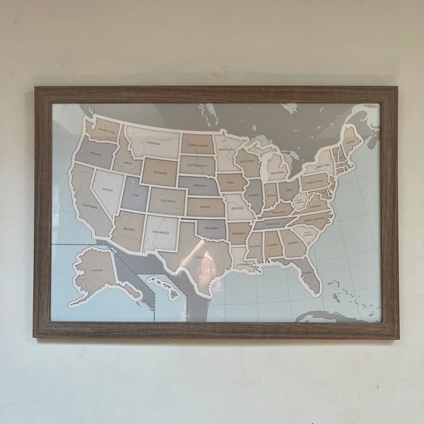 USA Photo Map - 50 States Travel Map Gift - Etsy