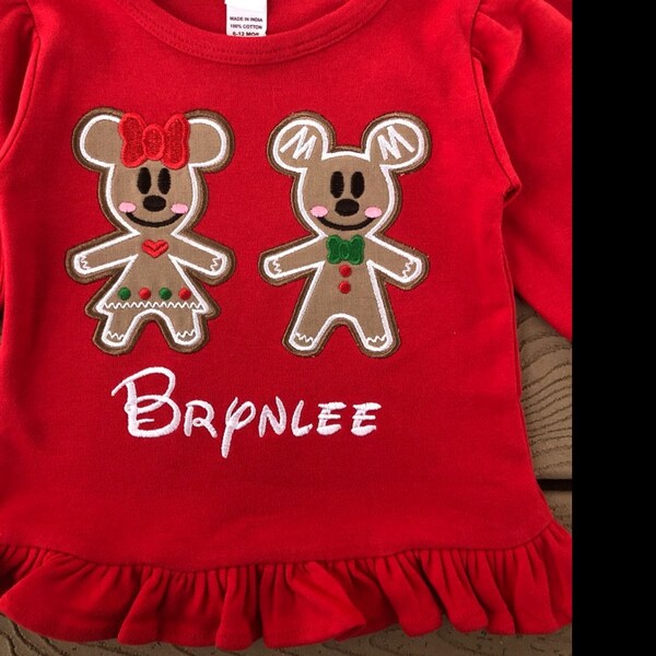 Minnie Mouse Gingerbread Cookie Applique Digital Embroidery Machine ...
