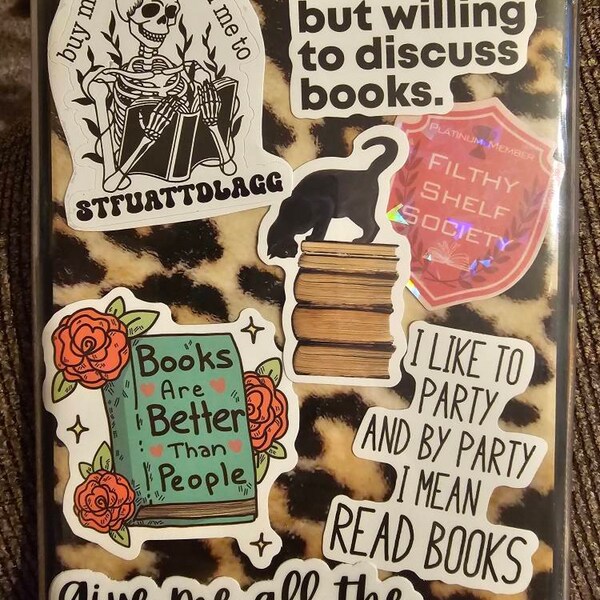 Emotionally Attached to Fictional Characters Sticker, Bookish, Kindle ...
