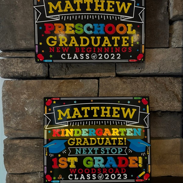 Preschool Graduation Sign Printable Last Day of Preschool Sign ...