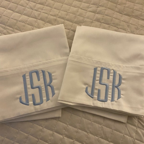 Monogram Pillowcase, Set of Monogrammed Pillowcases, Pillowcase ...