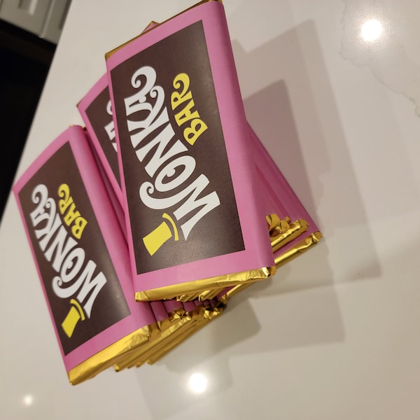 Wonka Bar Wrapper Template Wonka Bar Favor Willy Wonka Birthday Party ...