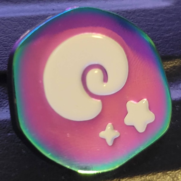 Rainbow Plated Fossil Enamel Pin - Etsy
