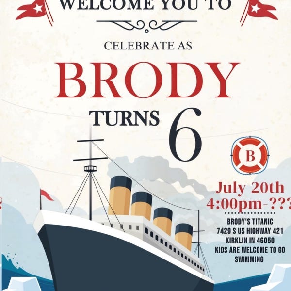 Titanic Themed Party Bottle Wrappers EDITABLE Printable | Personalised ...