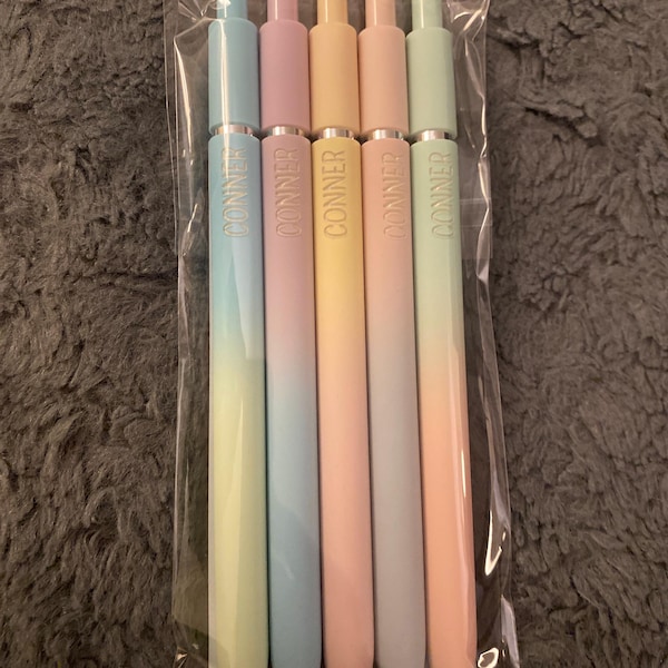 Custom Colored Ink Pens｜personalized Pens｜set of 5 Custom Engraved ...