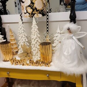 Blonde Silver Angel Mantle Decoration Large 18 Christmas Angel ...