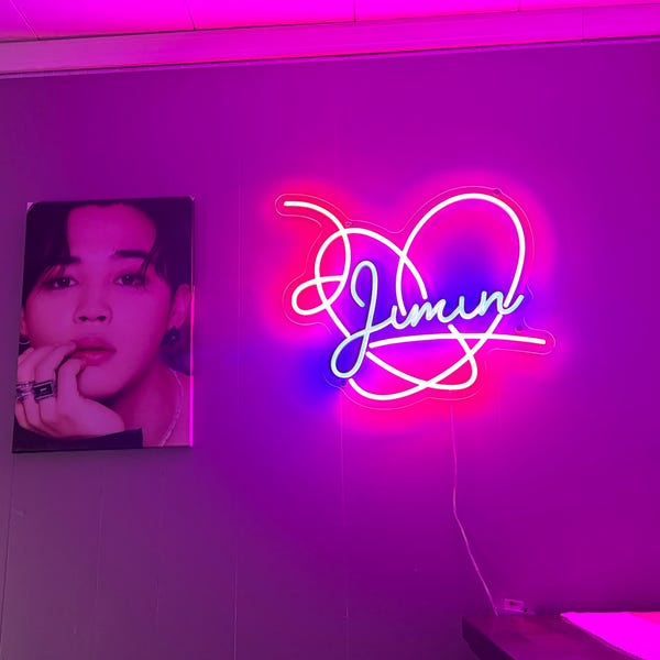 Custom K-pop Name Neon Sign, Custom BTS Neon Sign, Kpop Icon Neon Sign ...
