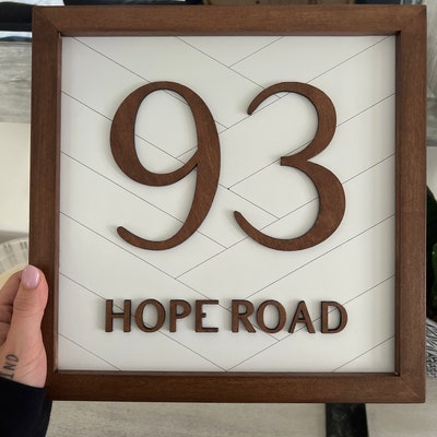 Square House Address Sign, Horizontal or Vertical Shapes With Street or ...