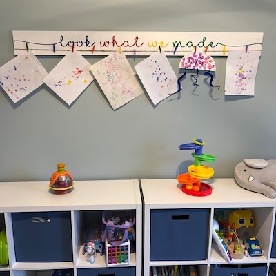 3D Kids Craft Look What I Made Sign Kids Art Display Signs Playroom ...