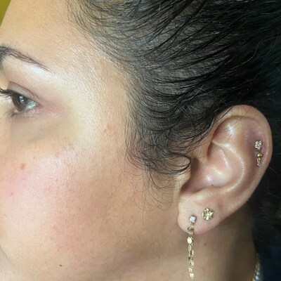 14k Solid Gold Spike Cone Rook Piercing Eyebrow Piercing Belly Button ...