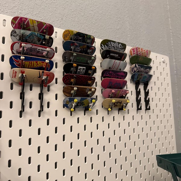 Laser Cut Fingerboard Racks for IKEA Mosslanda Wall Shelves, Holds 14 ...