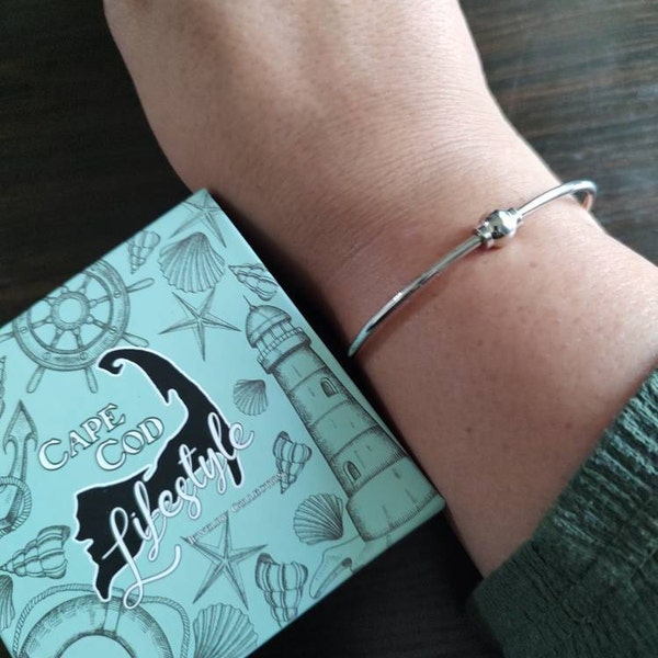 Made on Cape Cod. Bracelet With Nautical Knot, 14k Gold Ball & Sterling ...