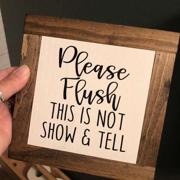 Please Flush Sign, Funny Restroom Decor, Housewarming Gift, Bathroom ...