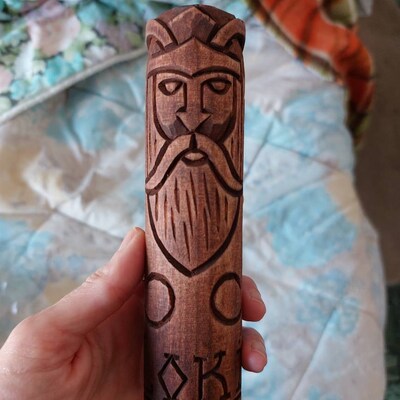 Loki Wood Carved Figurine Viking Norse Gods Pagan Statue - Etsy
