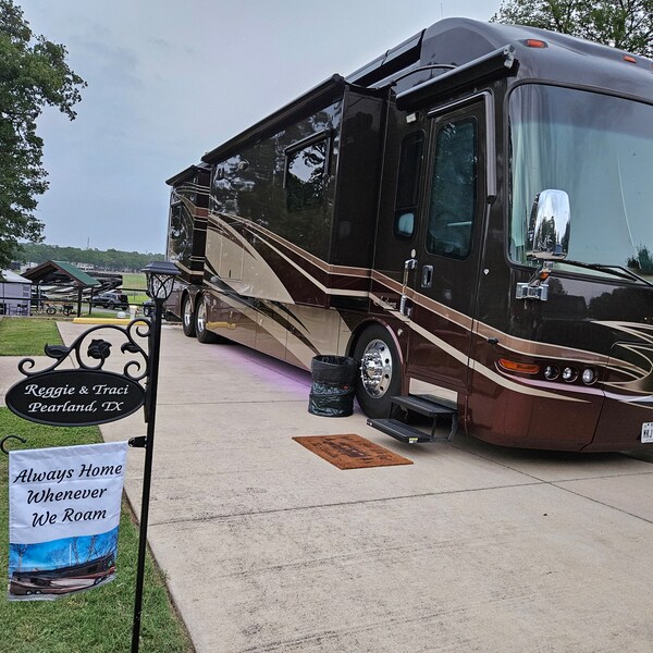 Camp/rv Sign With Flag Holder and Solar Light - 48" - Etsy