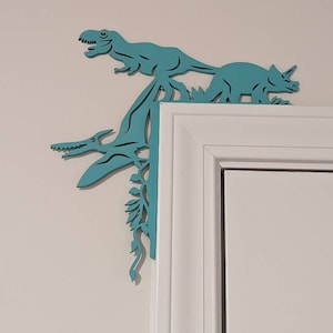 Dinosaur Door or Window Trim, Dinosaur Wood Frame Sitter, Dinosaur Wall ...