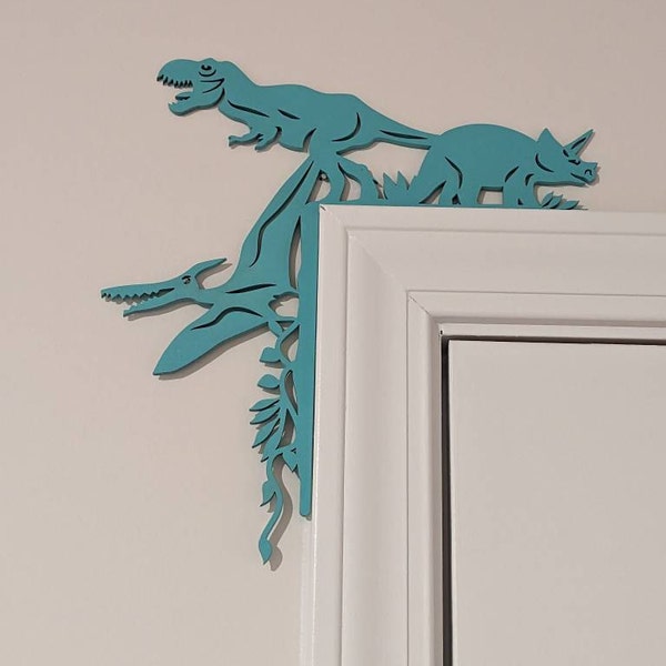 Dinosaur Door or Window Trim, Dinosaur Wood Frame Sitter, Dinosaur Wall ...