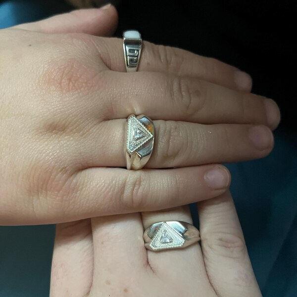 Art Deco Men Ring, Triangle Ring, Men Triangle Ring, Signet Ring ...