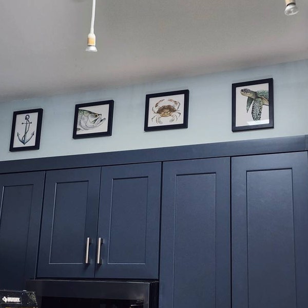Blue Crab Watercolor Prints, Two Blue Crabs, Crab Art, Coastal Artwork ...