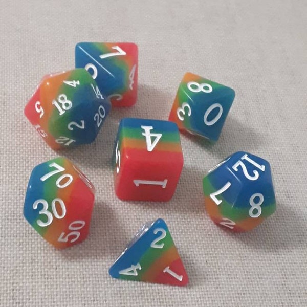 Rainbow Adventurer Rainbow Glowing Dice - Etsy