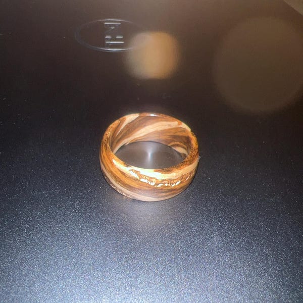 Ancient Kauri Spiral Grain Wood Ring With Central 24K Gold Vein ...