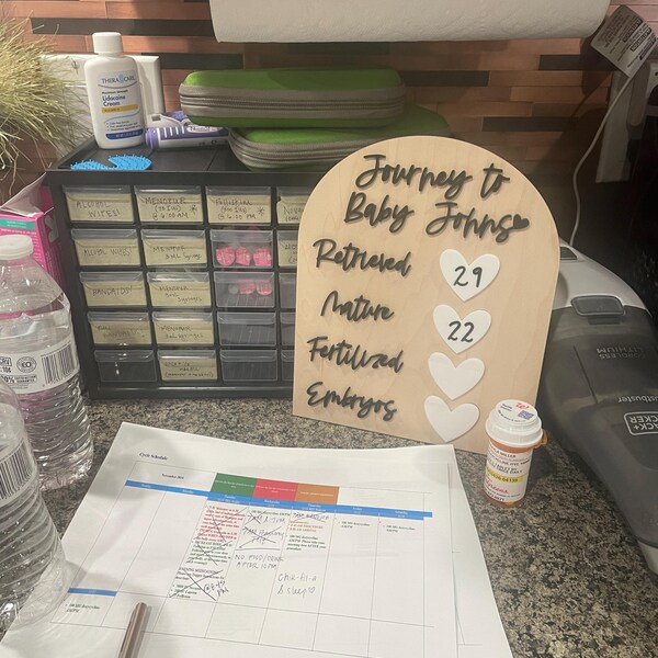 IVF Egg Retrieval Milestone Board | IVF Gift | IVF Journey Announcement ...