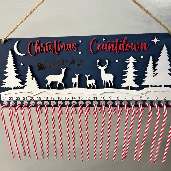 DIGITAL FILE, Christmas Countdown Calendar, Candy Cane Countdown ...
