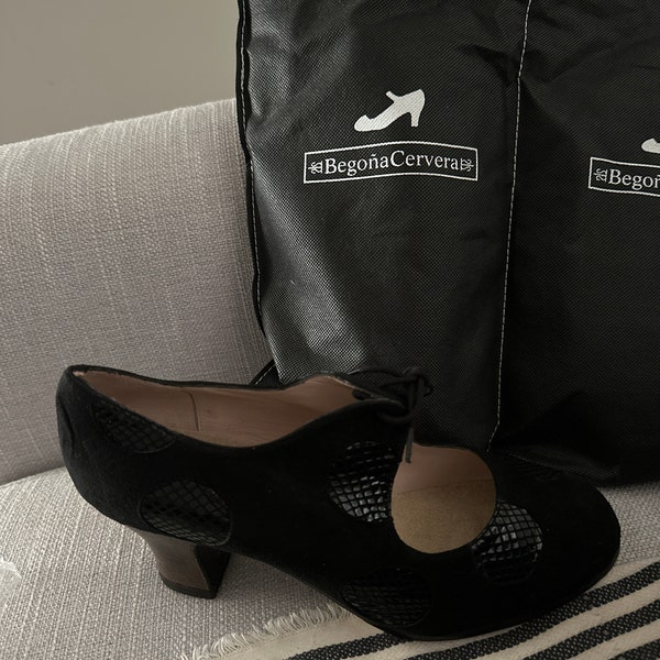 Flamenco Shoes Professionals Brand New Candor Black Leather Suede ...