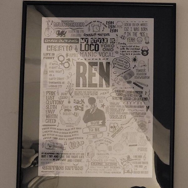 Liverpool FC Legends Football Poster Doodle Text YNWA Print Wall Art ...