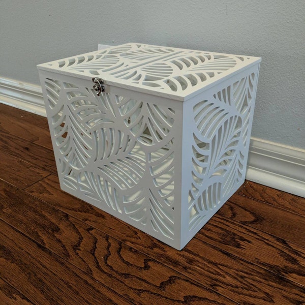 Palm Leaves Wedding Card Box - Palm Fronds Wedding Money Box - Tropical ...