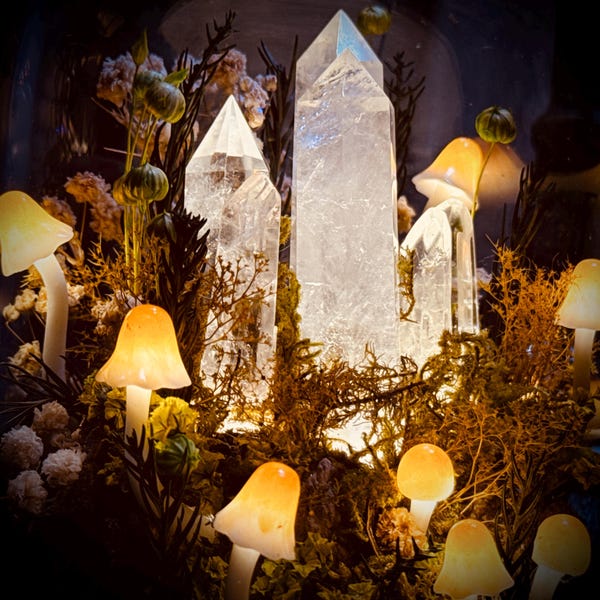 Glowing Crystal Pillars With Healing Properties, Enchanted Forest ...