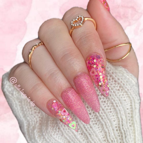 Rosé Soirée Trio- Rose Gold Glitter Dip Powder, Nail Dip Powder ...