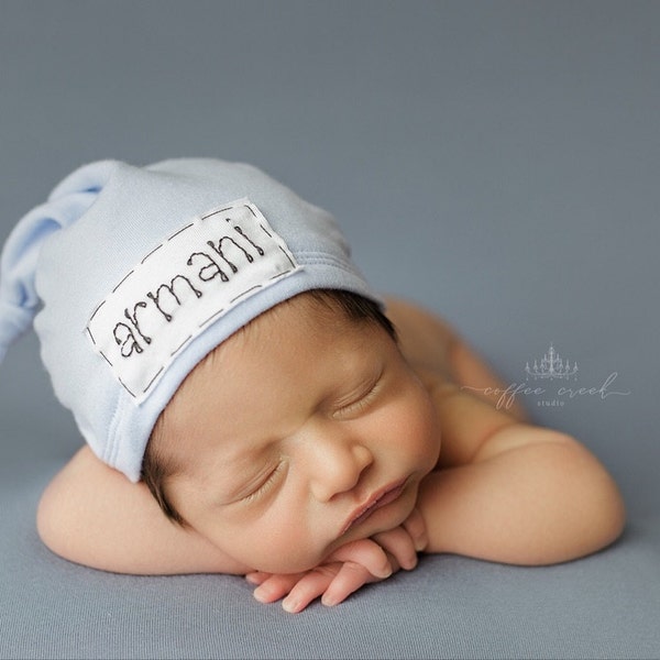 BABY BLUE: Newborn Hat, Personalized Baby Hat, Name Hat, Personalized ...