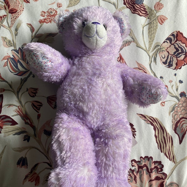 16" Build a Bear Icarly Sparkly Purple Plush BABW Stuffed Disney Teddy ...