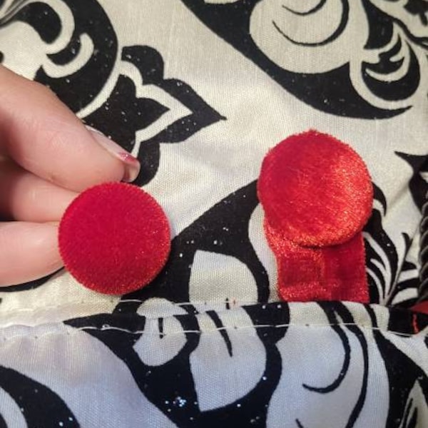 Velvet Buttons, Red Velvet Fabric Buttons, Shank, Pinback, Flatback ...