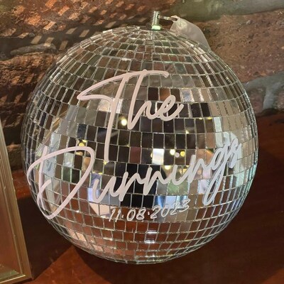 Personalised Disco Ball 20cm Party & Wedding Decor Unique Gift for ...