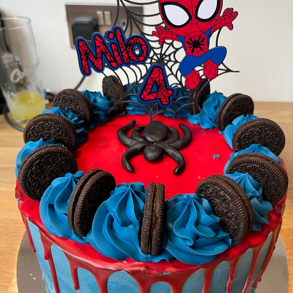 Personalised Spider-man Cake Topper With the Option of Added Stickers ...