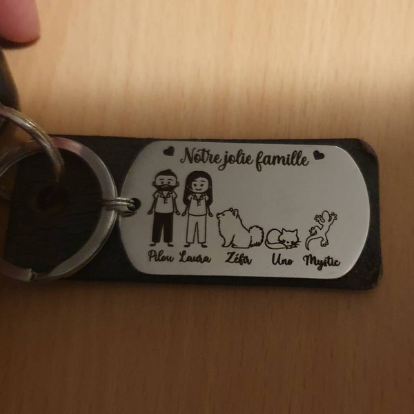 Personalized Engraved Family Key Ring in Stainless Steel Metal - Etsy